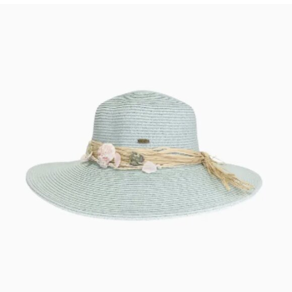 C.C Beanie | Accessories | Shell Trim Wide Brim Cc Straw Hat | Poshmark